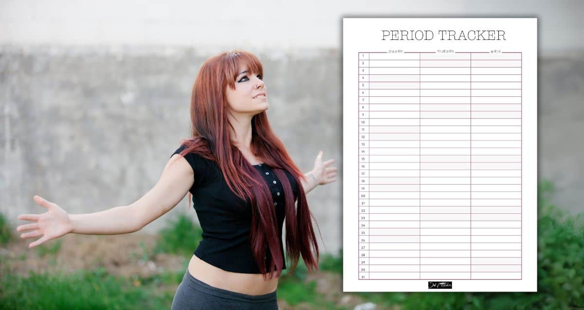 Free Printable Blank Period Tracker Chart PDF - Bad Attitudes