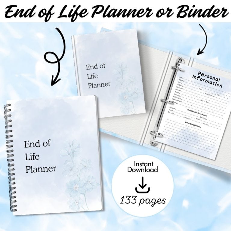 Printable End of Life Planner - Bad Attitudes